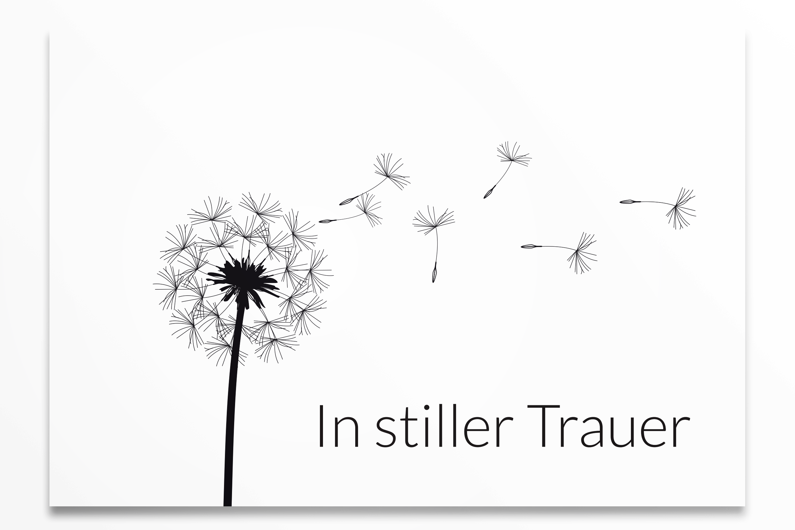 12 Trauerkarten Pusteblume, Kondolenzkarten mit Umschlag, DIN A6 Klapp ...